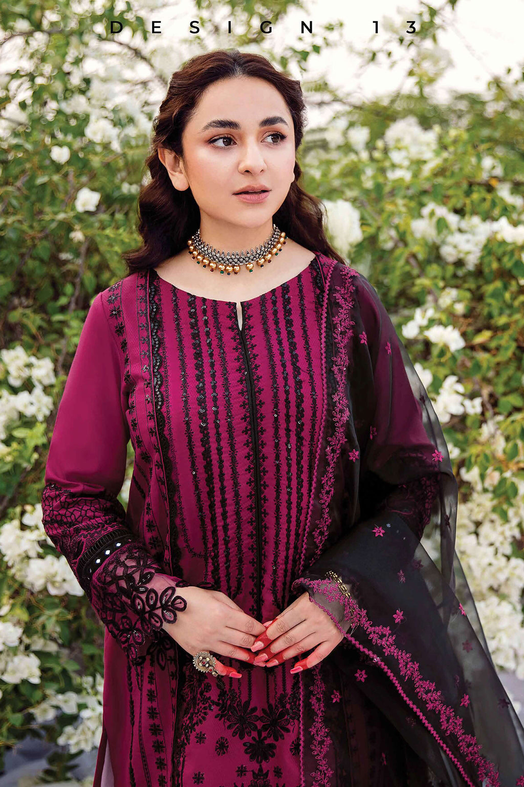 Luxury Embroidered Lawn 3Pc with Embroidered Organza Dupata-Ga1635 ...